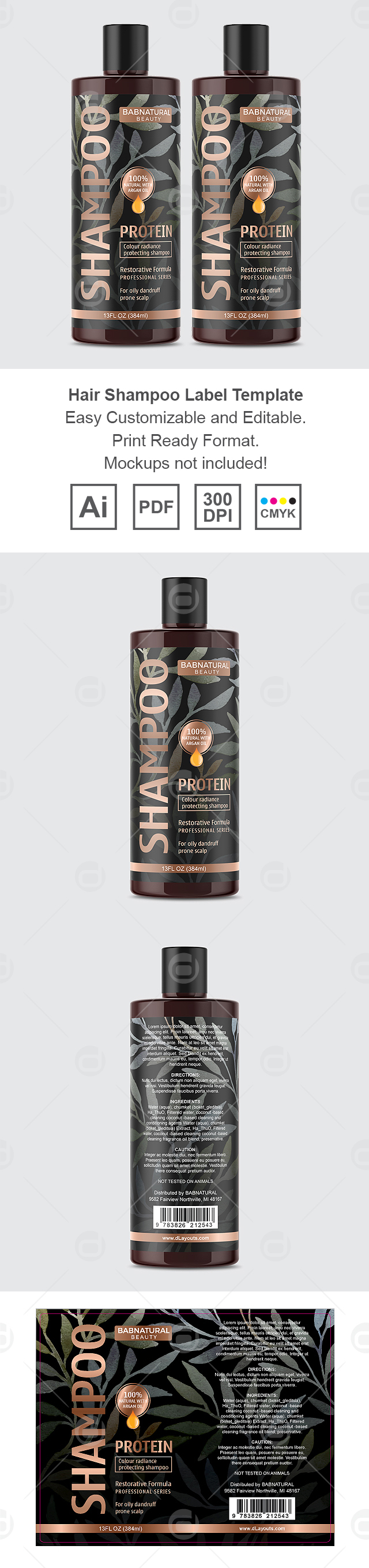 Hair Shampoo Label Template