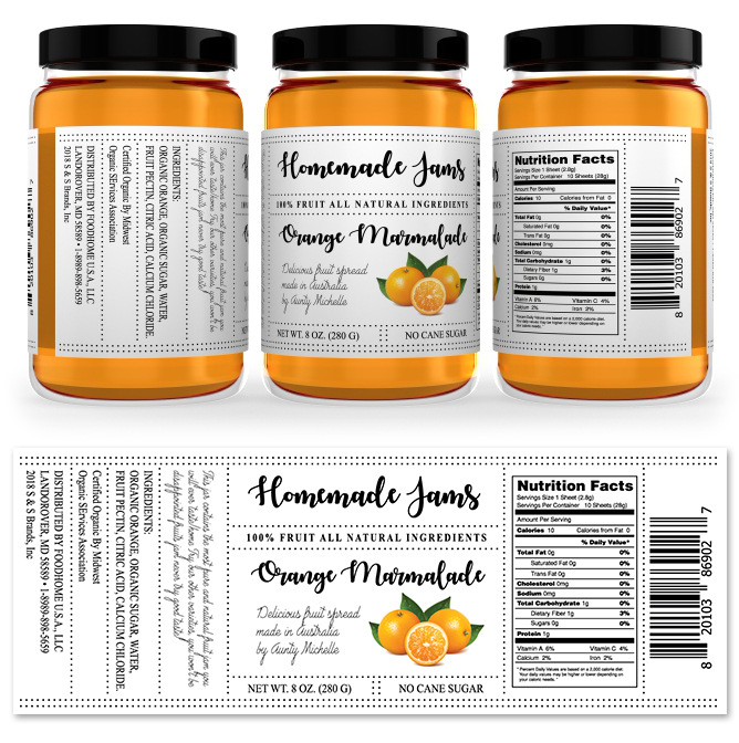 Orange Marmalade Jam Label Template Design