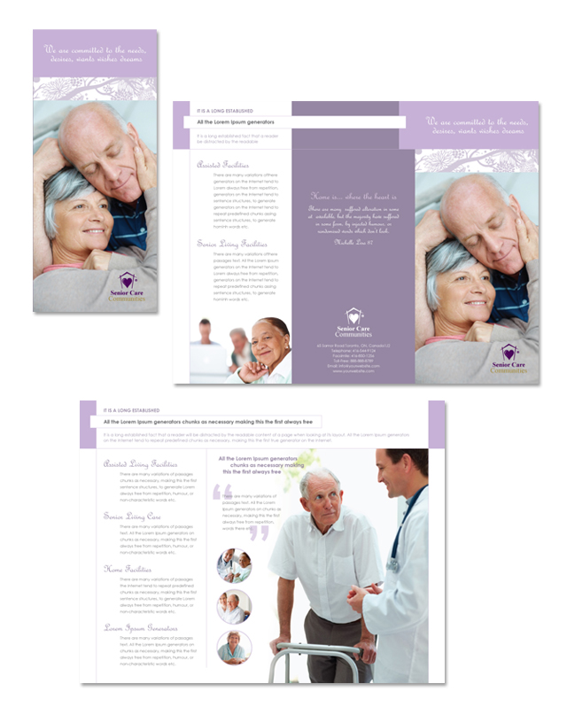 Elder Care Nursing Home Tri Fold Brochure Template